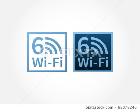 Vector icon logo of wi-fi 6 wireless communication - Stock Illustration ...