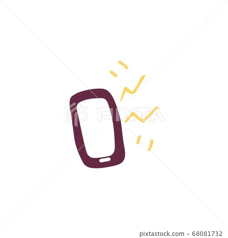 Ringing mobile phone. Vector sketch... - Stock Illustration [68081732 ...