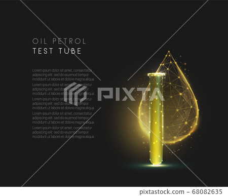 Low poly cmemistry flask and falling drop. - Stock Illustration ...
