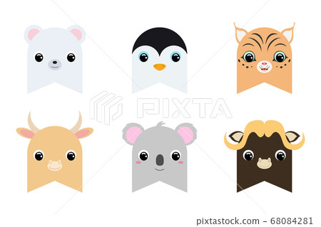 Set of clipart wild animal flags decoration for - Stock Illustration ...