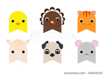 Set of clipart domestic animal flags decoration - Stock Illustration ...