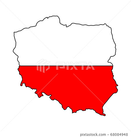 Polish map flag isolated on white vector file. red - Stock Illustration ...