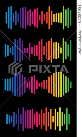 Volume spectrum collection. Multicolored audio - Stock Illustration ...