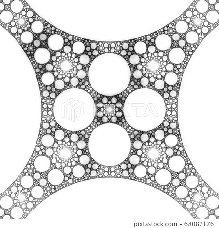 Fractal pattern of combination of circles - Stock Illustration ...