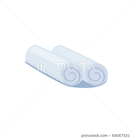 Terry cloth rolled white towels icon symbol,... - Stock Illustration ...