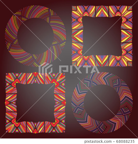 A set of bright colored geometric frames. - Stock Illustration ...