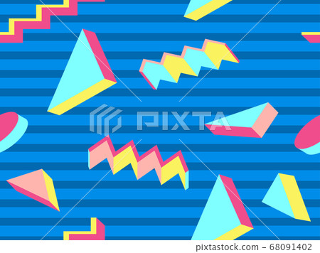Seamless pattern 3d isometric geometric shapes - Stock Illustration ...