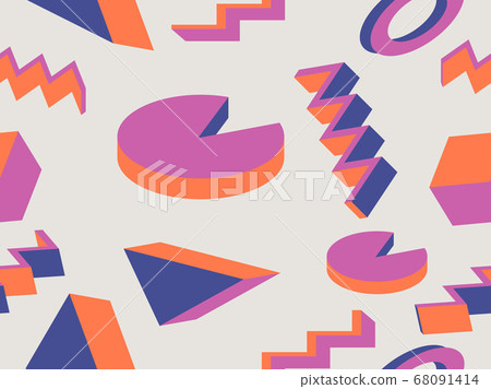 Seamless pattern 3d isometric geometric shapes - Stock Illustration ...