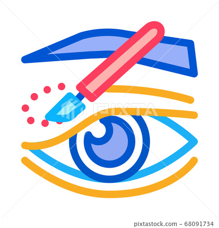 eyelid surgery incision icon vector outline... - Stock Illustration ...