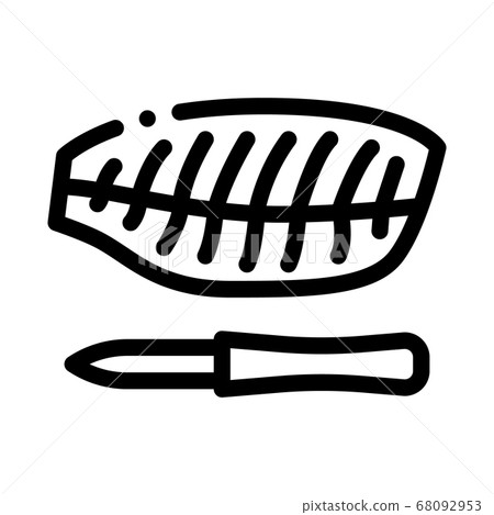 fish fillet icon vector outline illustration-插圖素材 [68092953] - PIXTA圖庫