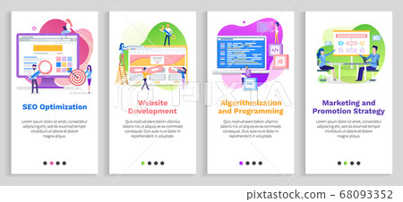 Seo Optimization and Website Development Vector - Stock Illustration ...