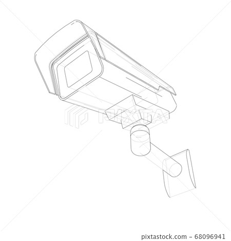 Outline CCTV camera. Security camera - Stock Illustration [68096941 ...