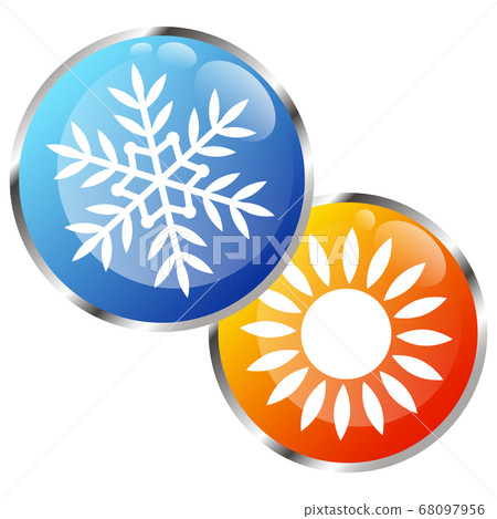 Sun and snowflake air conditioner design - Stock Illustration [68097956 ...