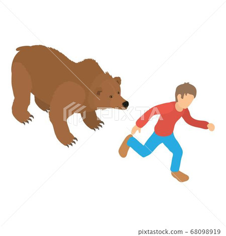 Bear attack icon, isometric style - Stock Illustration [68098919] - PIXTA