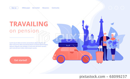 Retirement travel concept landing page - Stock Illustration [68099237 ...