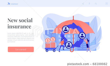 Peer-to-Peer insurance concept landing page. - Stock Illustration ...