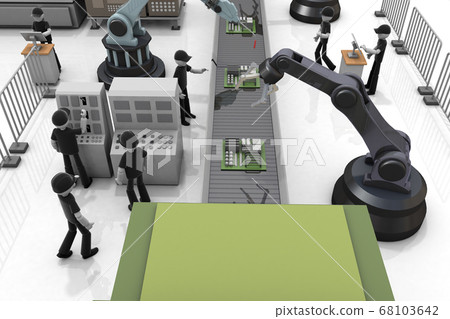 Person working in a factory. Operate the... - Stock Illustration ...