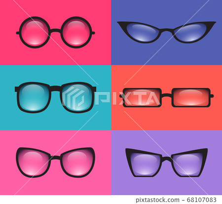 Set realistic various spectacles. Vector element - Stock Illustration ...