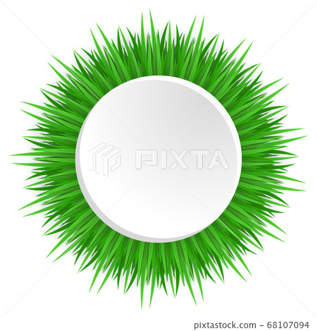 Round frame with realistic grass. Vector element - Stock Illustration ...