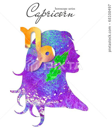 Capricorn zodiac sign. Beautiful girl... - Stock Illustration [68108497 ...