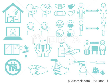 Infection prevention pictogram - Stock Illustration [68108501] - PIXTA