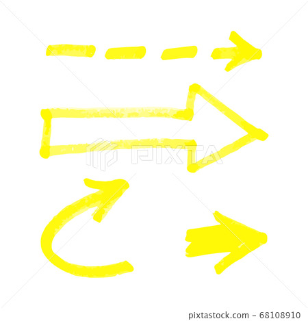 Set of yellow hand drawn marker arrows... - Stock Illustration ...