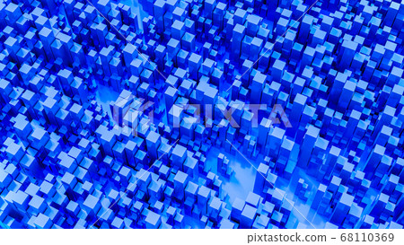 Abstract blue cube box background. 3d render - Stock Illustration ...