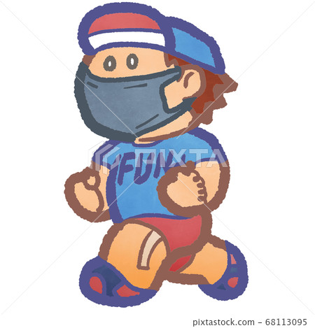 Male runner wearing a mask - Stock Illustration [68113095] - PIXTA