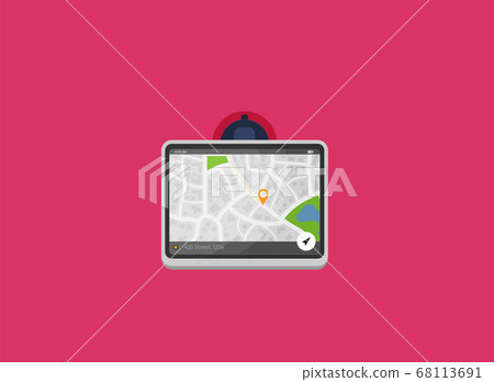 Vector GPS navigation design in flat style - Stock Illustration ...