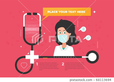Stethoscope. Health care. Flat vector illustration - Stock Illustration ...