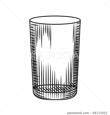 Vintage highball glass. Empty collin glass hand... - Stock Illustration ...