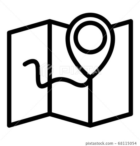 Relocation map icon, outline style - Stock Illustration [68115054] - PIXTA