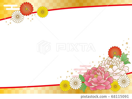 Gold Japanese pattern frame 01 - Stock Illustration [68115091] - PIXTA