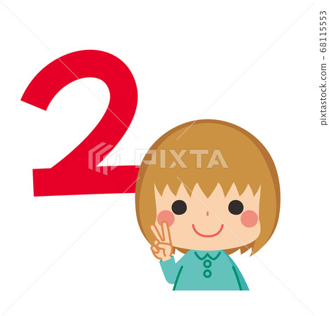 The little girl icon representing the number 2 - Stock Illustration ...
