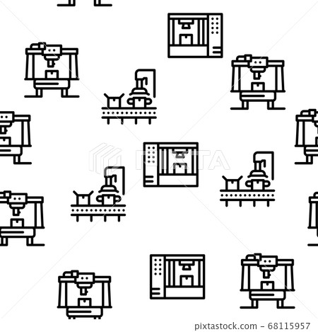 Manufacturing Process Seamless Pattern Vector - Stock Illustration ...