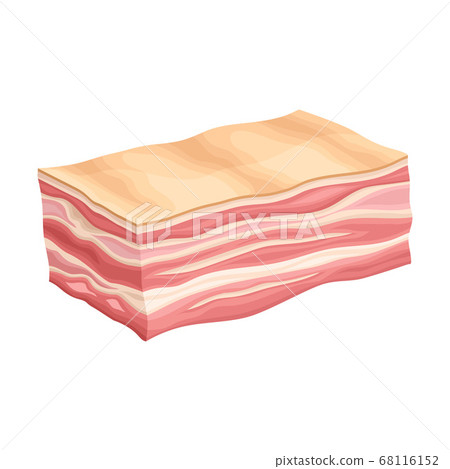 Lard Slab or High-fat Bacon as Meat Product... - Stock Illustration ...