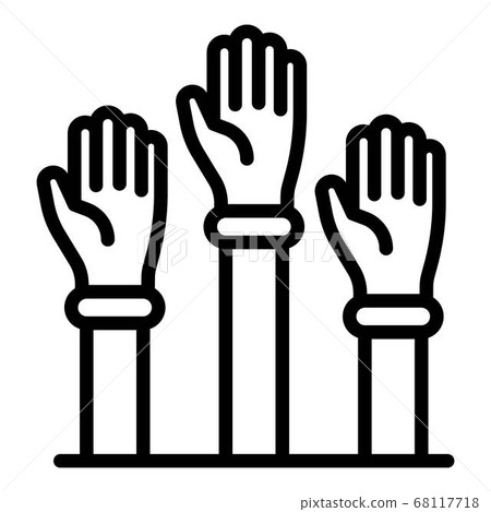 Hands up icon, outline style - Stock Illustration [68117718] - PIXTA