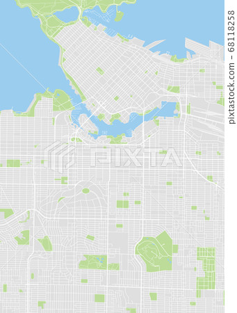 Vancouver colored vector map - Stock Illustration [68118258] - PIXTA