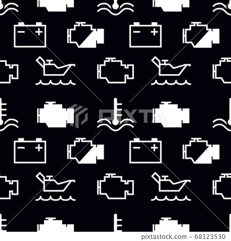 Seamless pattern icons on the car panel, vector... - Stock Illustration ...