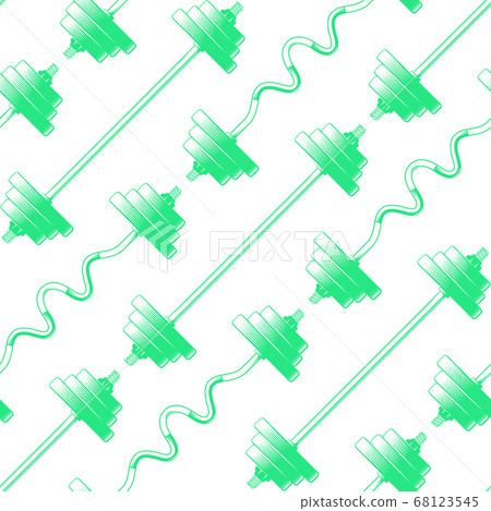 Seamless pattern fitness barbell, sport... - Stock Illustration ...