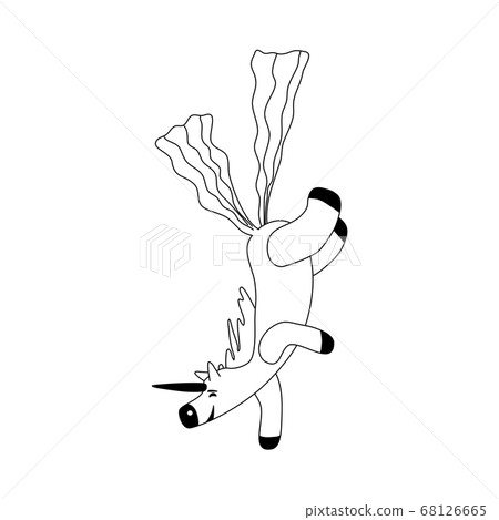 Unicorn smiling pooping a rainbow, fantasy cute... - Stock Illustration ...
