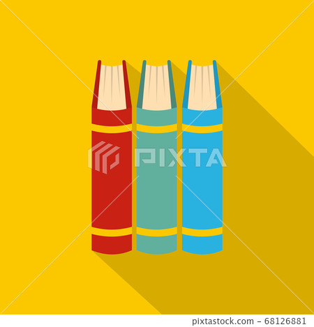Book pile icon, flat style - Stock Illustration [68126881] - PIXTA
