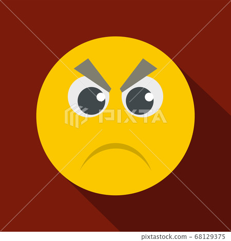 Angry smile icon vector flat - Stock Illustration [68129375] - PIXTA