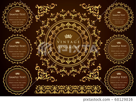 Vintage ornament set. Borders and various frame... - Stock Illustration ...