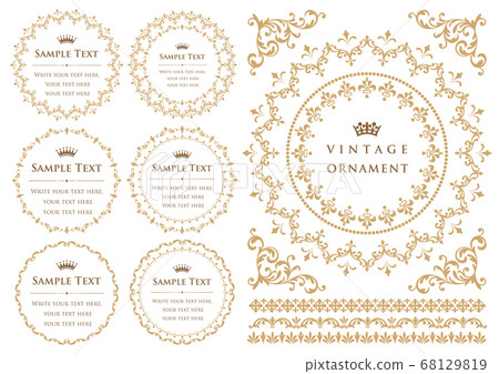 Vintage ornament set. Borders and various frame... - Stock Illustration ...