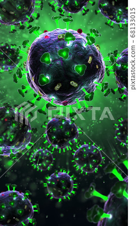 3d render of pathogenic virus organism or... - Stock Illustration ...