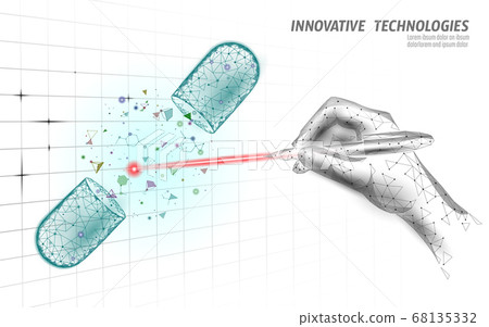 Science biology grug modifying concept. Laser... - Stock Illustration ...