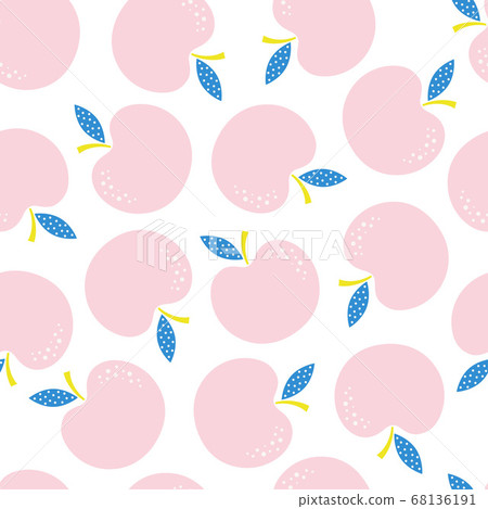 seamless pattern with pink apples, vector - Stock Illustration ...