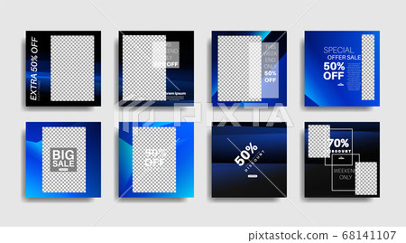 Modern promotion square web banner for social... - Stock Illustration ...