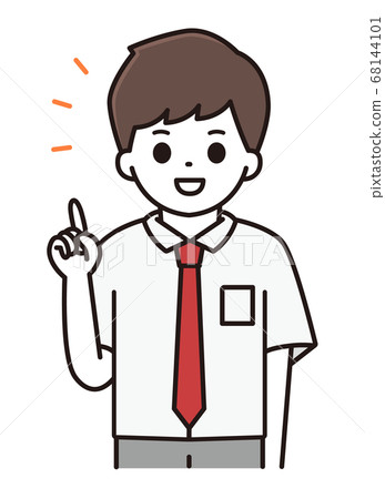 Male student point illustration - Stock Illustration [68144101] - PIXTA